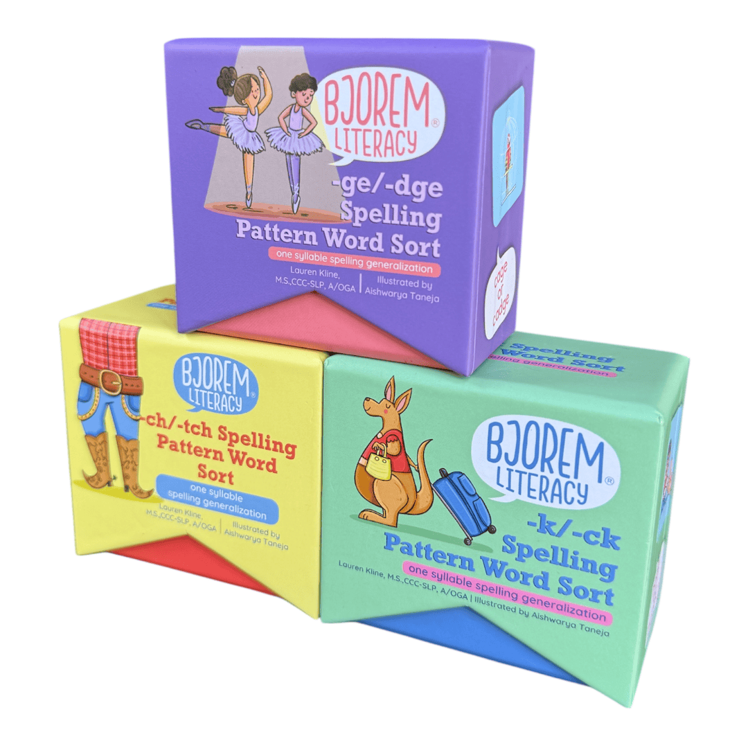 Spelling Sort Bundle: Ge, Dge, K, Ck, Ch, Tch Patterns – Bjorem Speech®