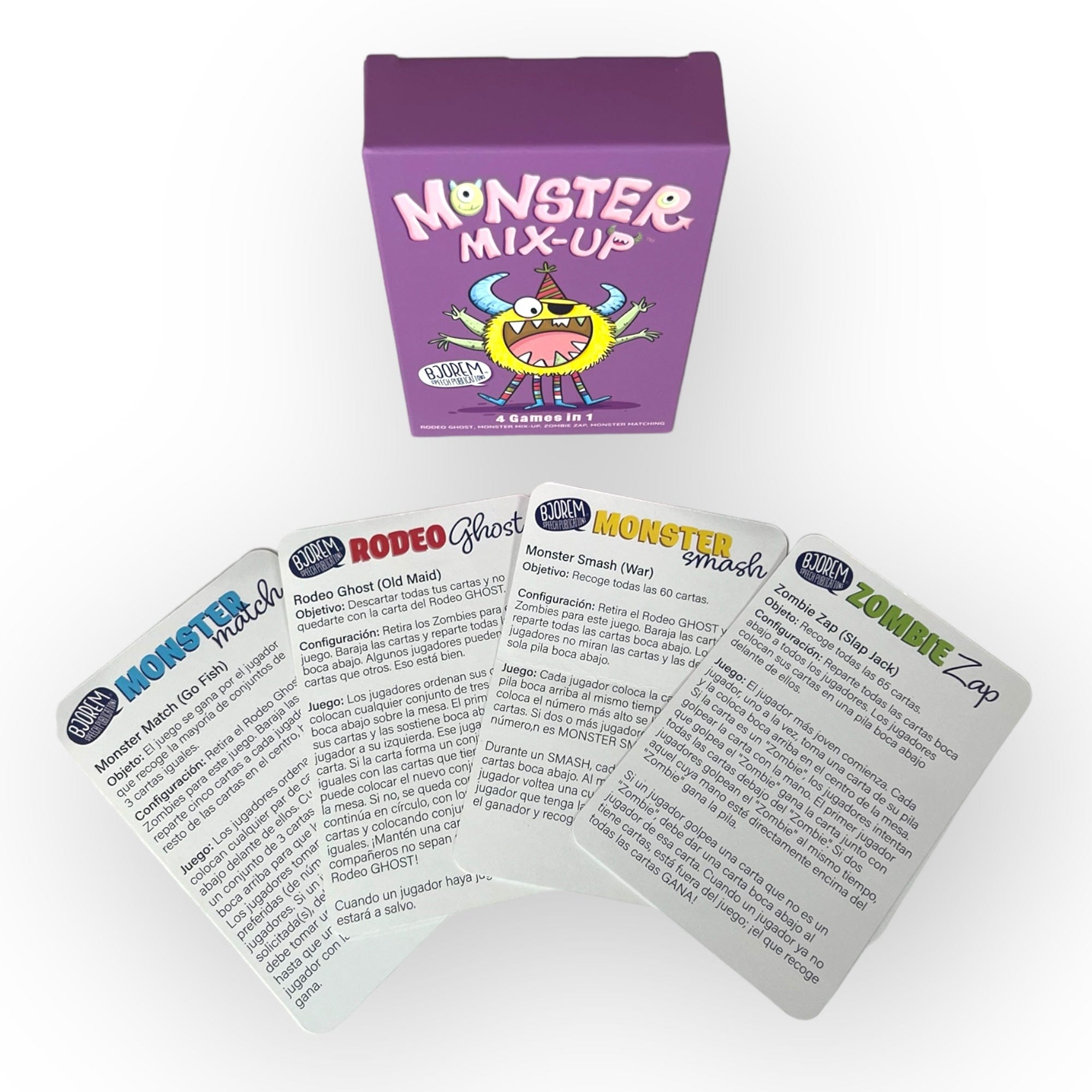 Bjorem Speech Monster Mix-Up Card Game 4 Games in 1 for Endless Fun ...
