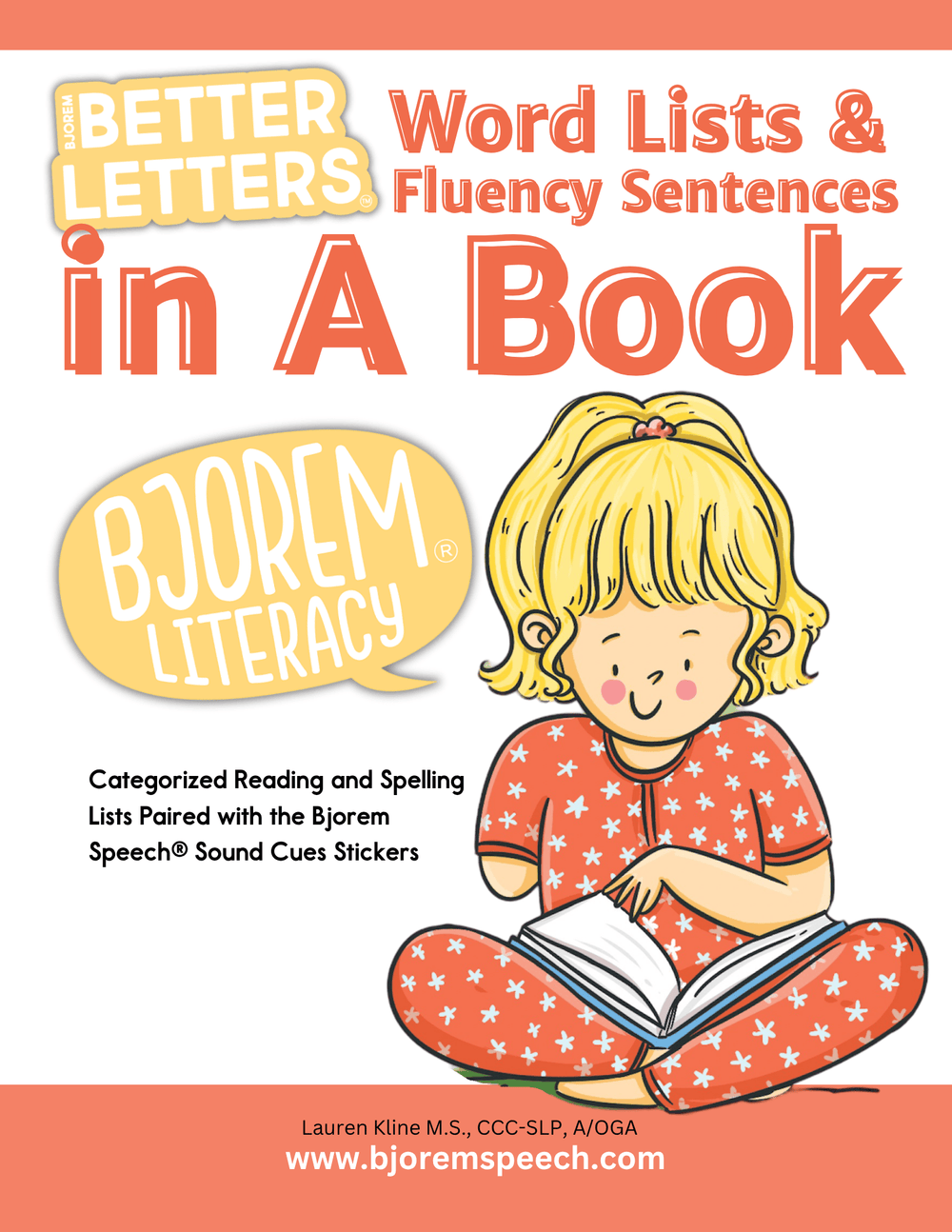 Better Letters Word Lists and Fluency Sentences in a Book – Bjorem Speech®